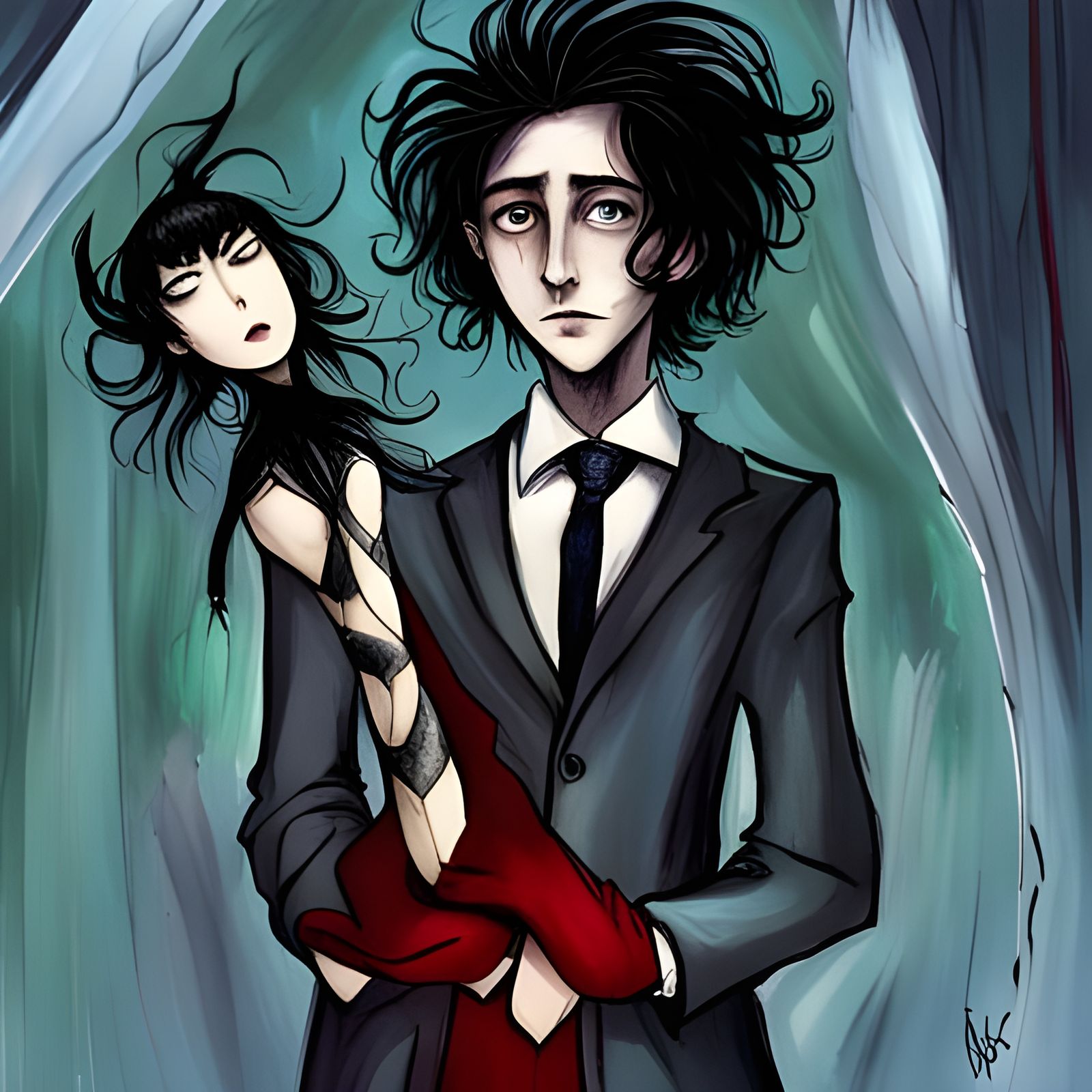 Achilles Mortimer Tim Burton gothic art synesthesia mysterious dark ...