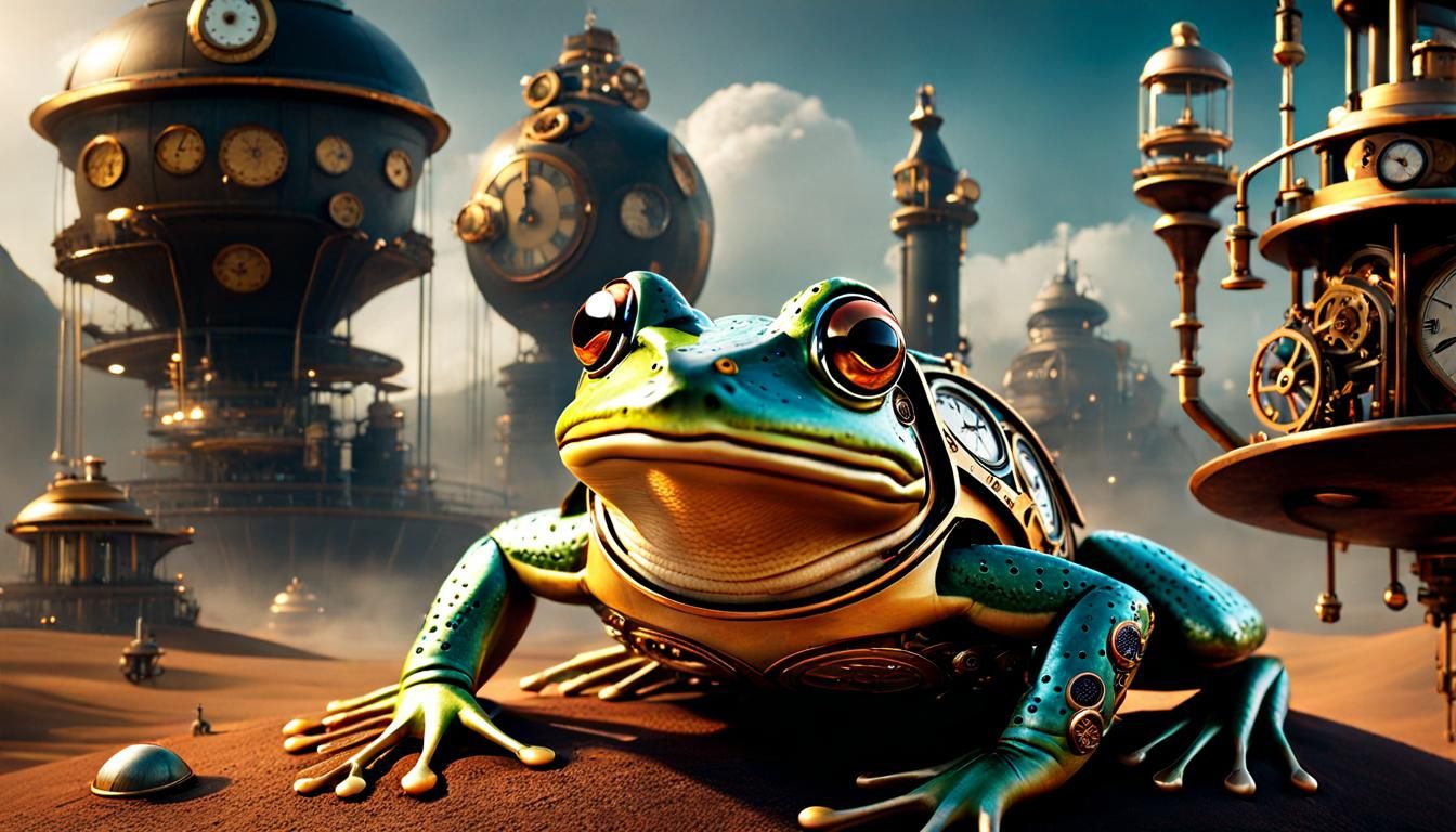 Steampunk Frog. - AI Generated Artwork - NightCafe Creator