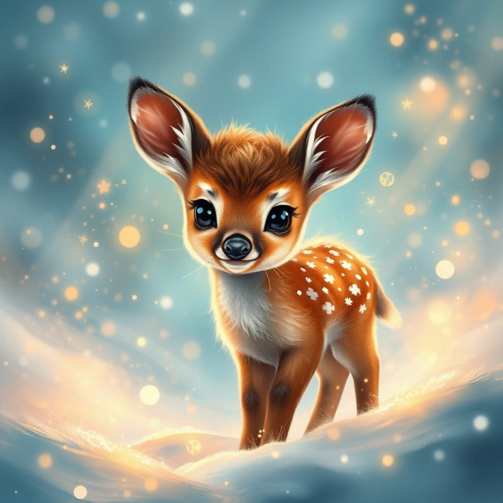 Cute fluffy fawn cub - Cute fluffy fawn cub