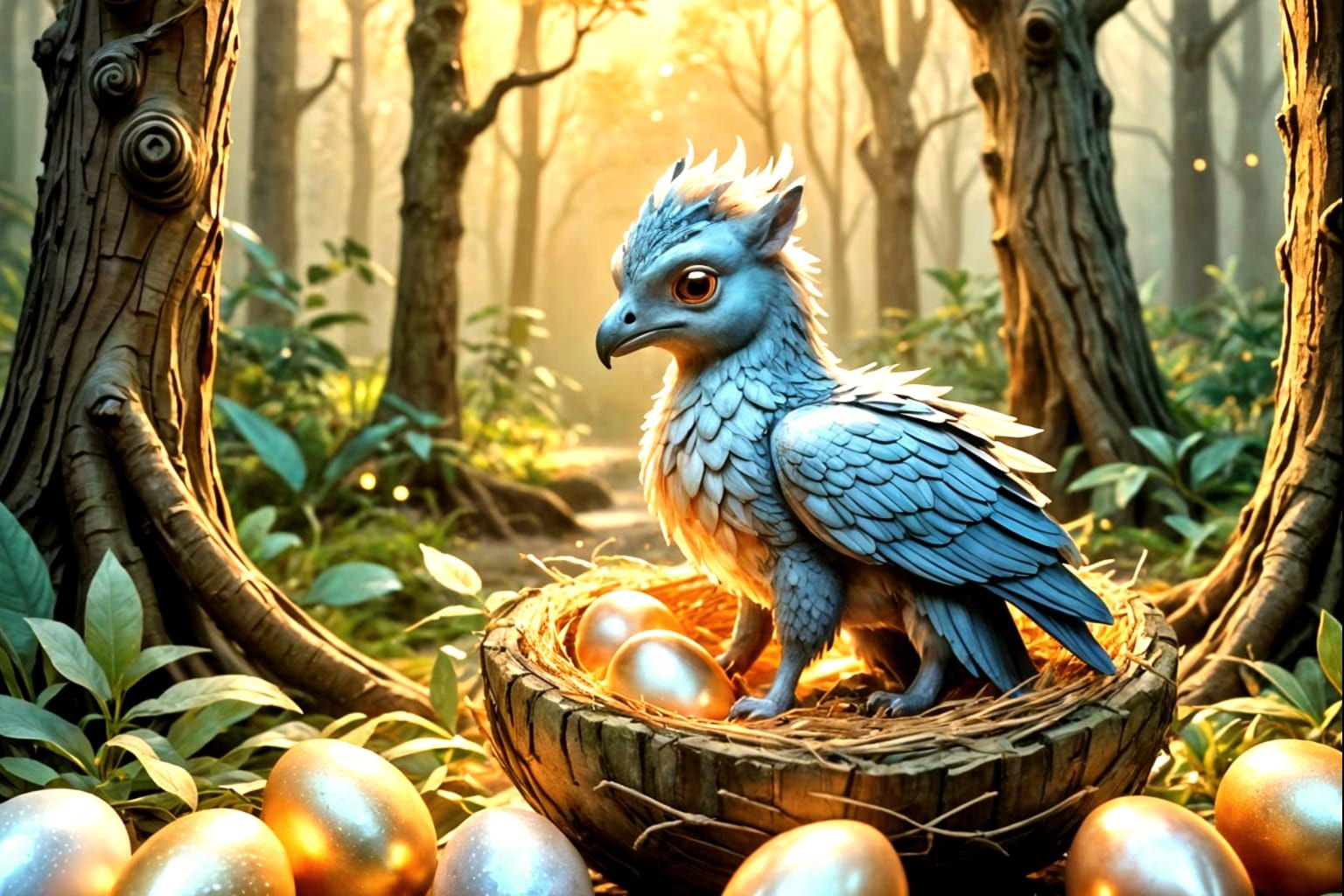 Baby Hippogriff - Whimsical Baby Hippogriff Hatches in Encha...