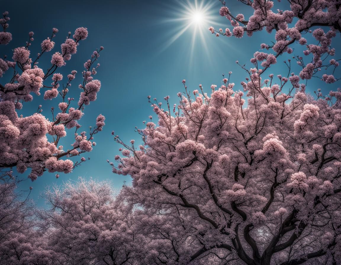 Spring Blooms on a Cherry Tree - AI Generated Artwork - NightCafe Creator