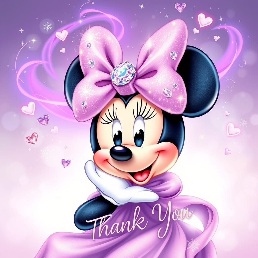 Minnie Mouse Radiates Joy in a Whimsical Crystal-E... - AI Art