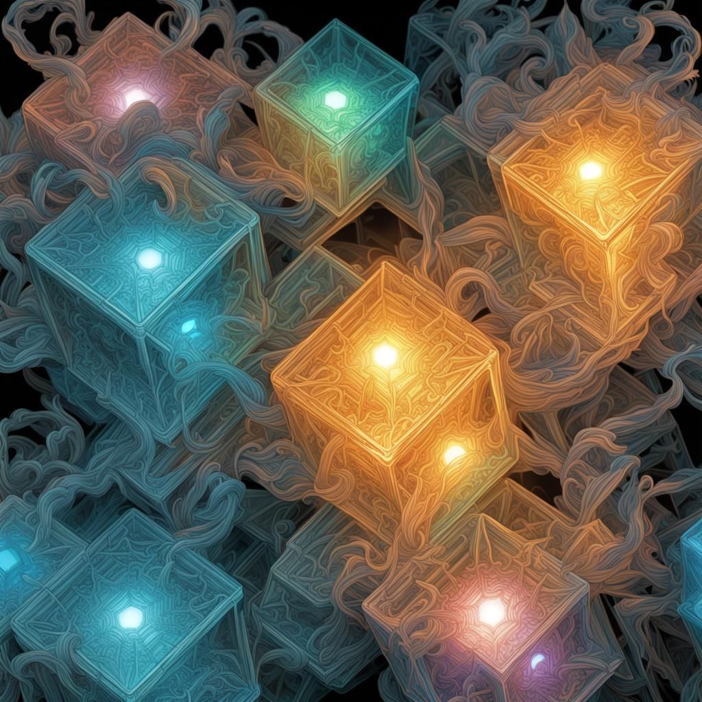 Sacred Geometry n°3: Ethereal's Cubes Componant - AI Generated Artwork - NightCafe Creator
