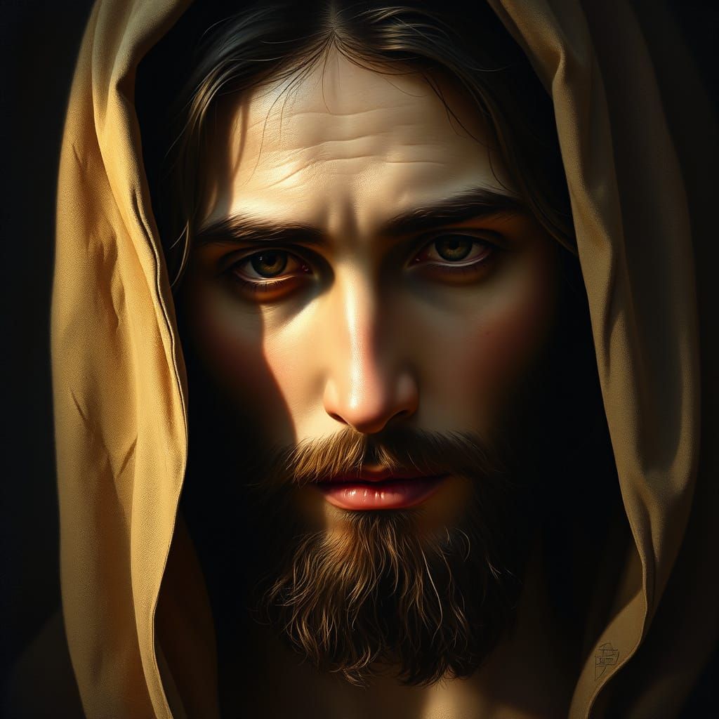 Lenten Portrait of Jesus in Photorealistic Style - AI Art