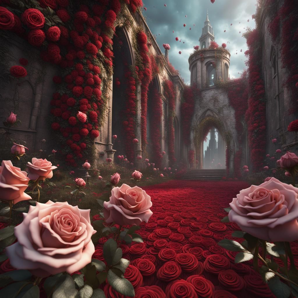 Rose Castle - AI Generated Artwork - NightCafe Creator
