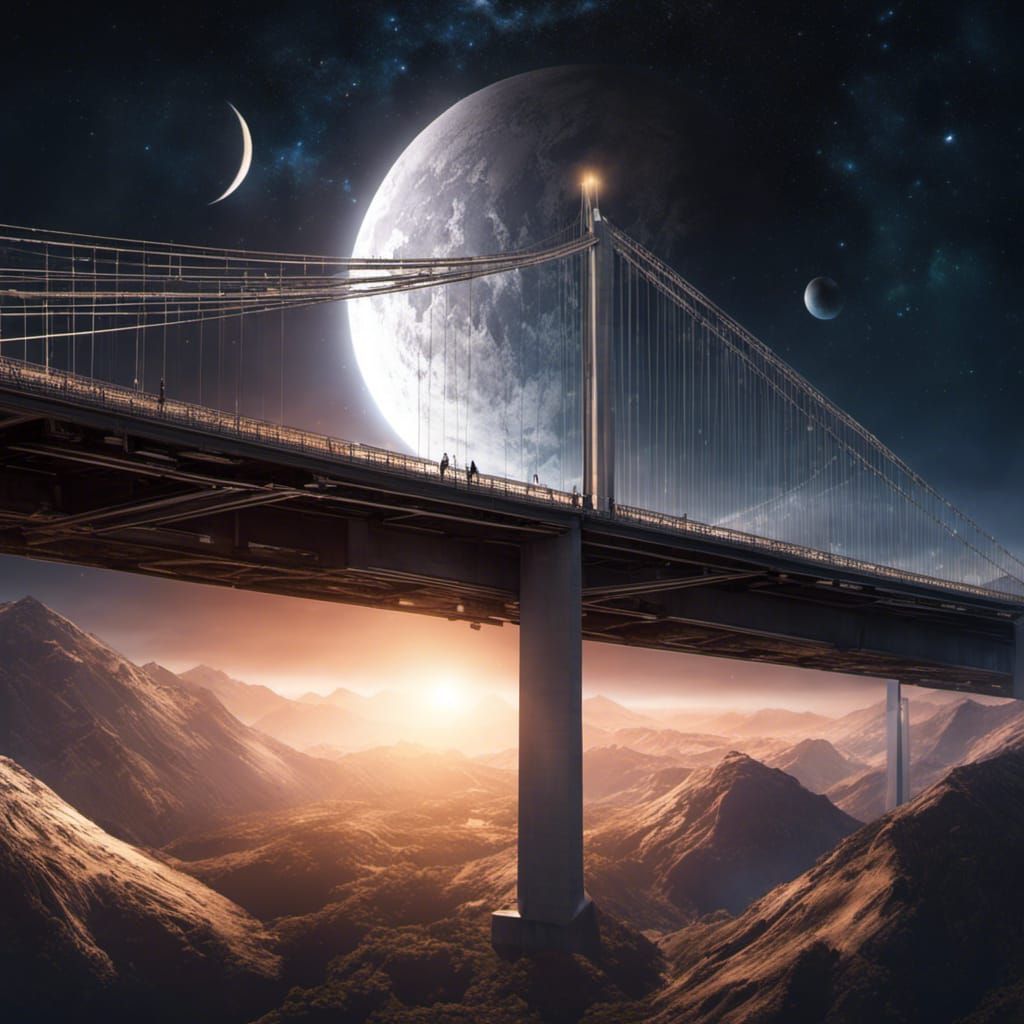 Multi-moon bridge - AI Generated Artwork - NightCafe Creator