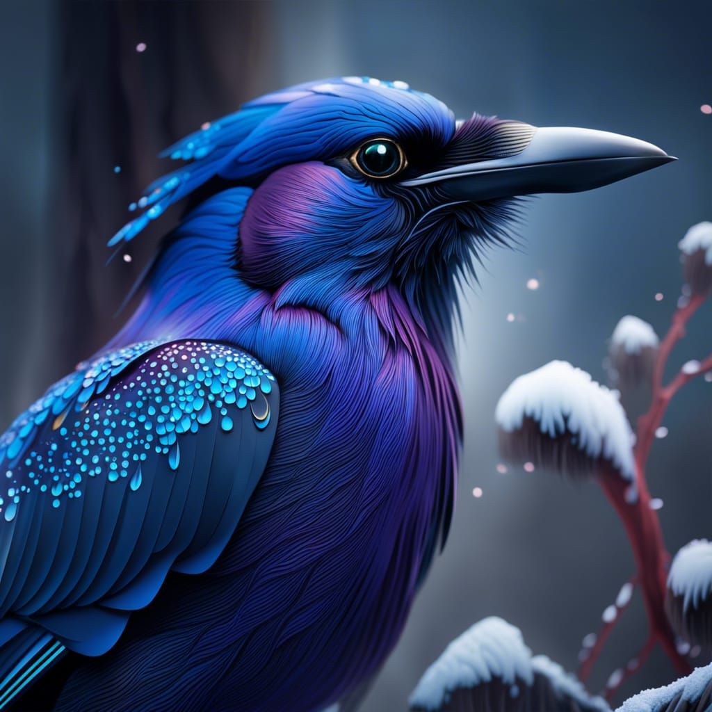 Blue jay raven - AI Generated Artwork - NightCafe Creator