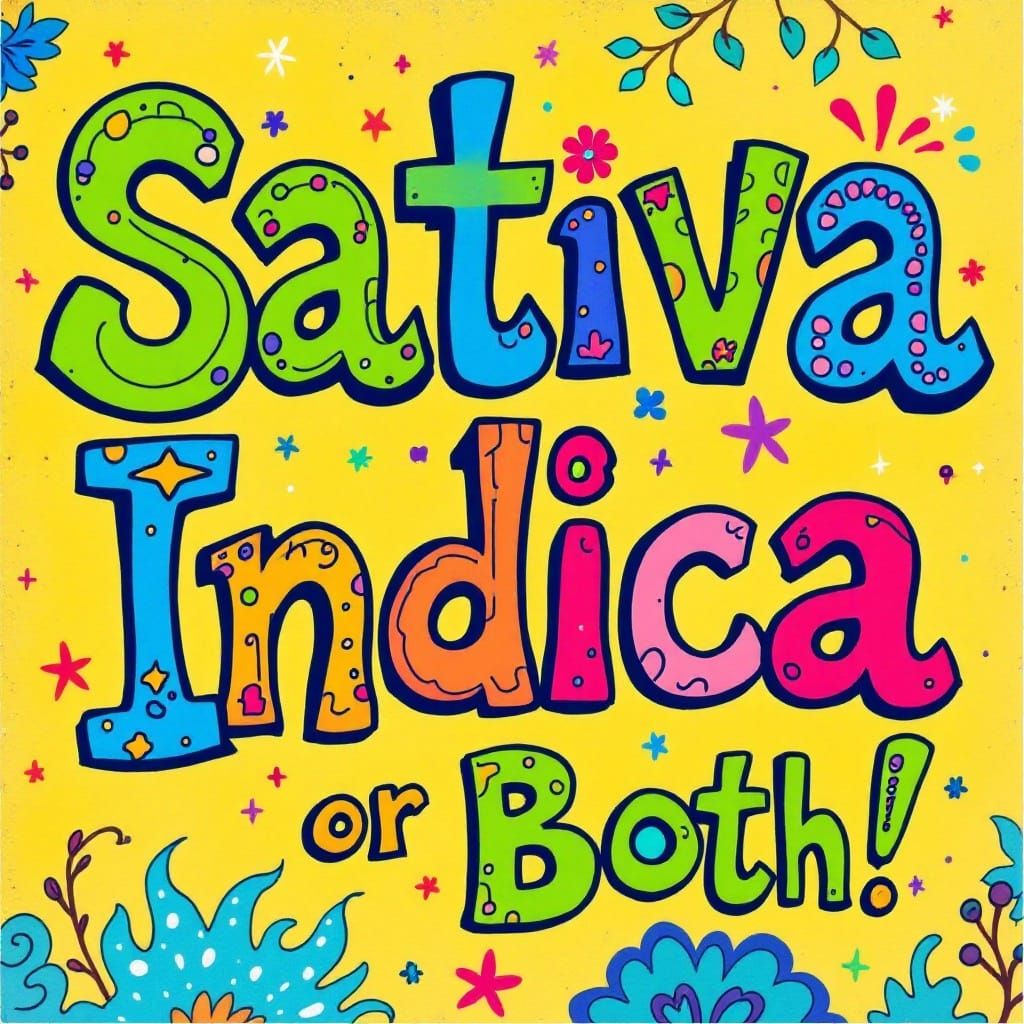 Whimsical Cannabis Wallpaper in Bold Cursive Lette... - AI Art