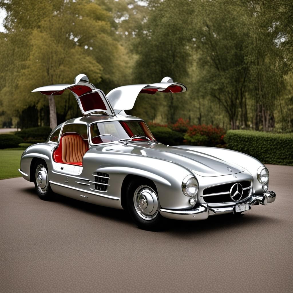 1956 Mercedes Benz Gullwing - AI Generated Artwork - NightCafe Creator