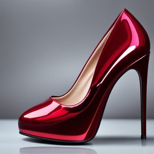 Red ultra shiny high heel pumps - AI Generated Artwork - NightCafe Creator