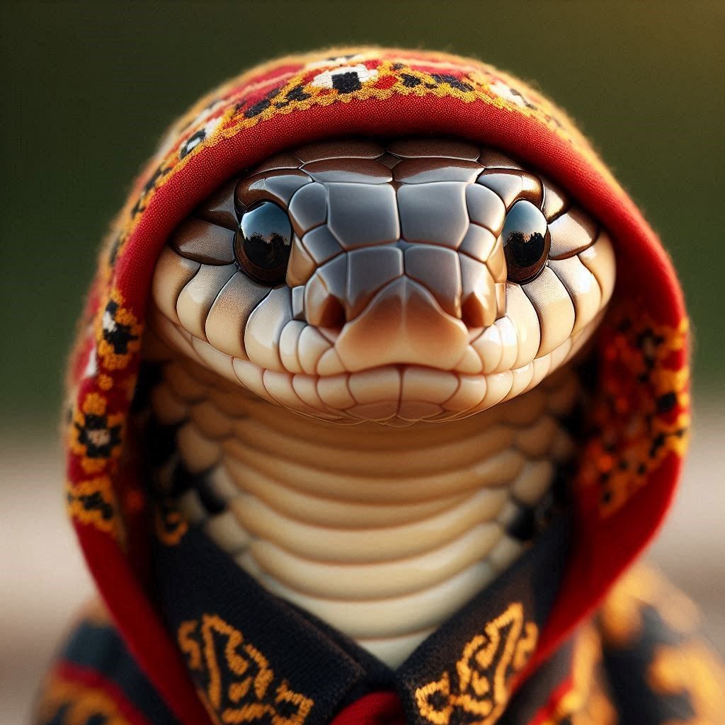 Portrait of a cute hooded king cobra - AI Generated Artwork - NightCafe ...