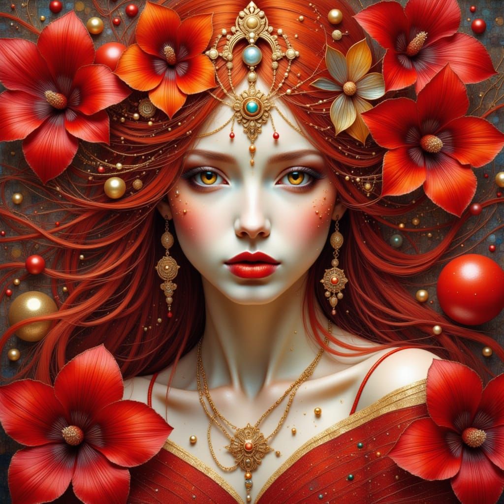 Ethereal Queen in Golden Splendor - AI Art