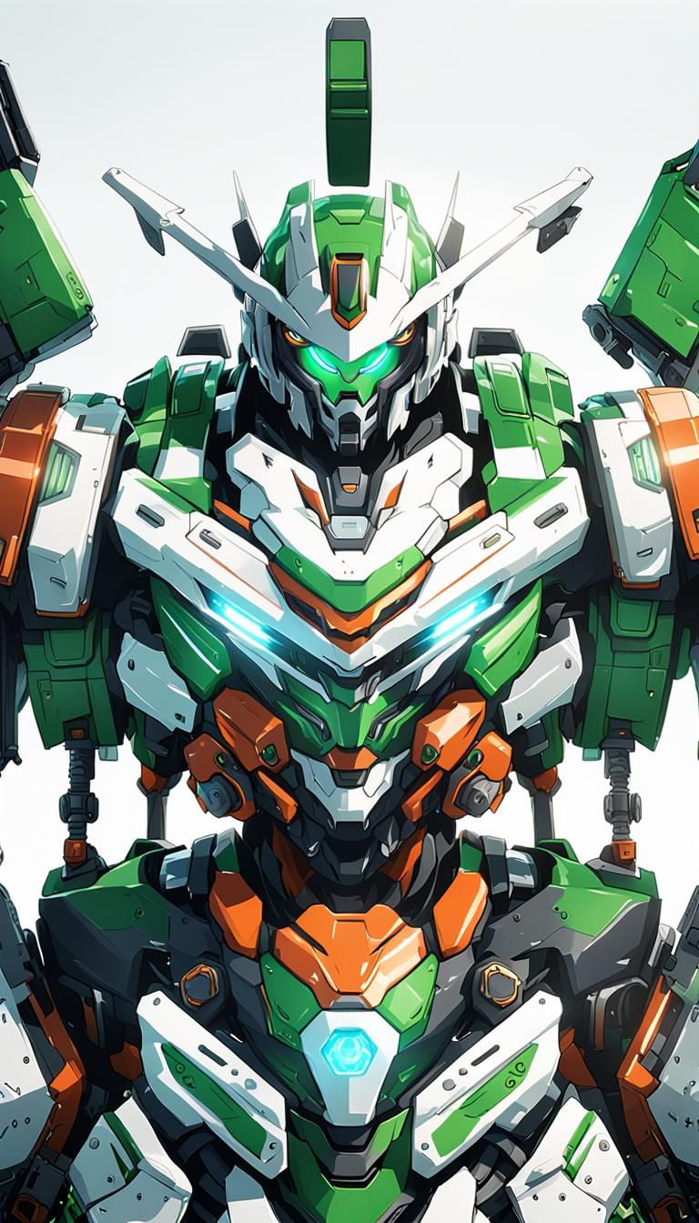 GREEN mech color light armor by artist "anime", Anime Key Visual ...