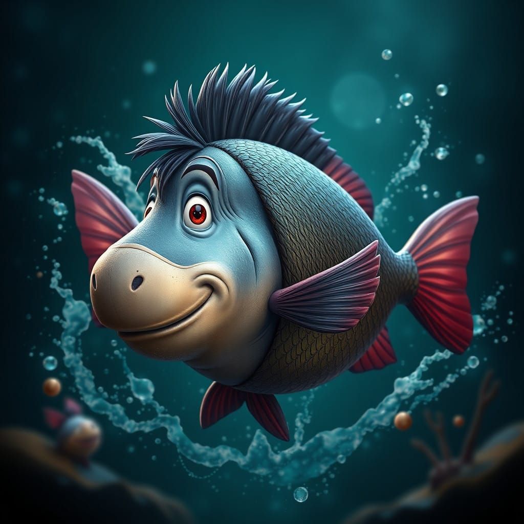 disney's Eeyore as a fish - Fantastical Eeyore as an Enchant...