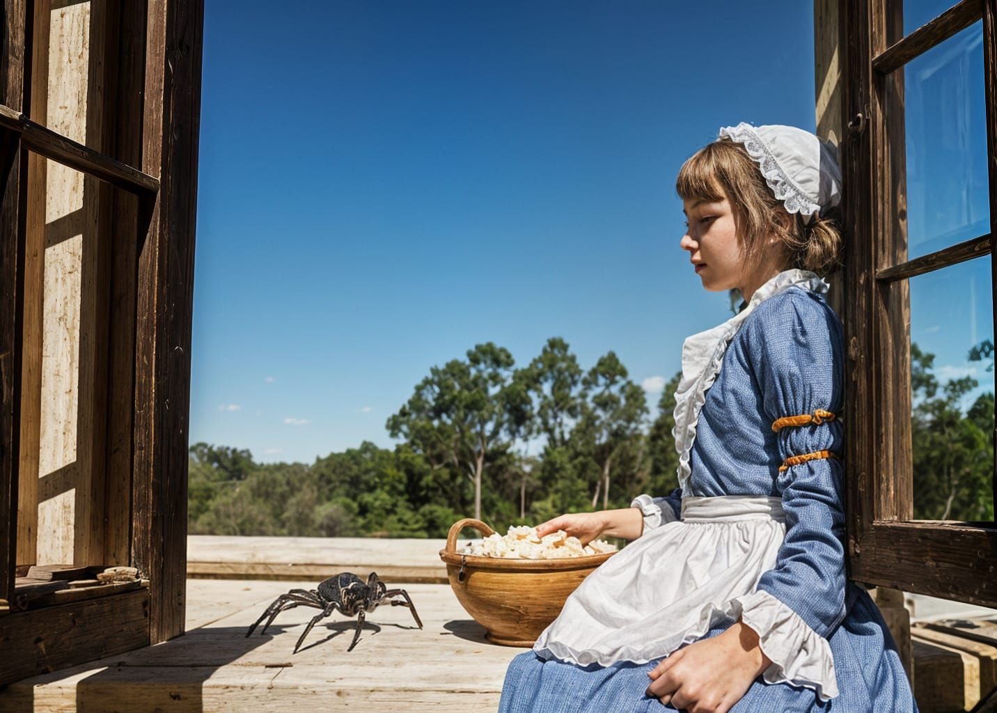 Little Miss Muffet With Her Spider - Little Miss Muffet With...