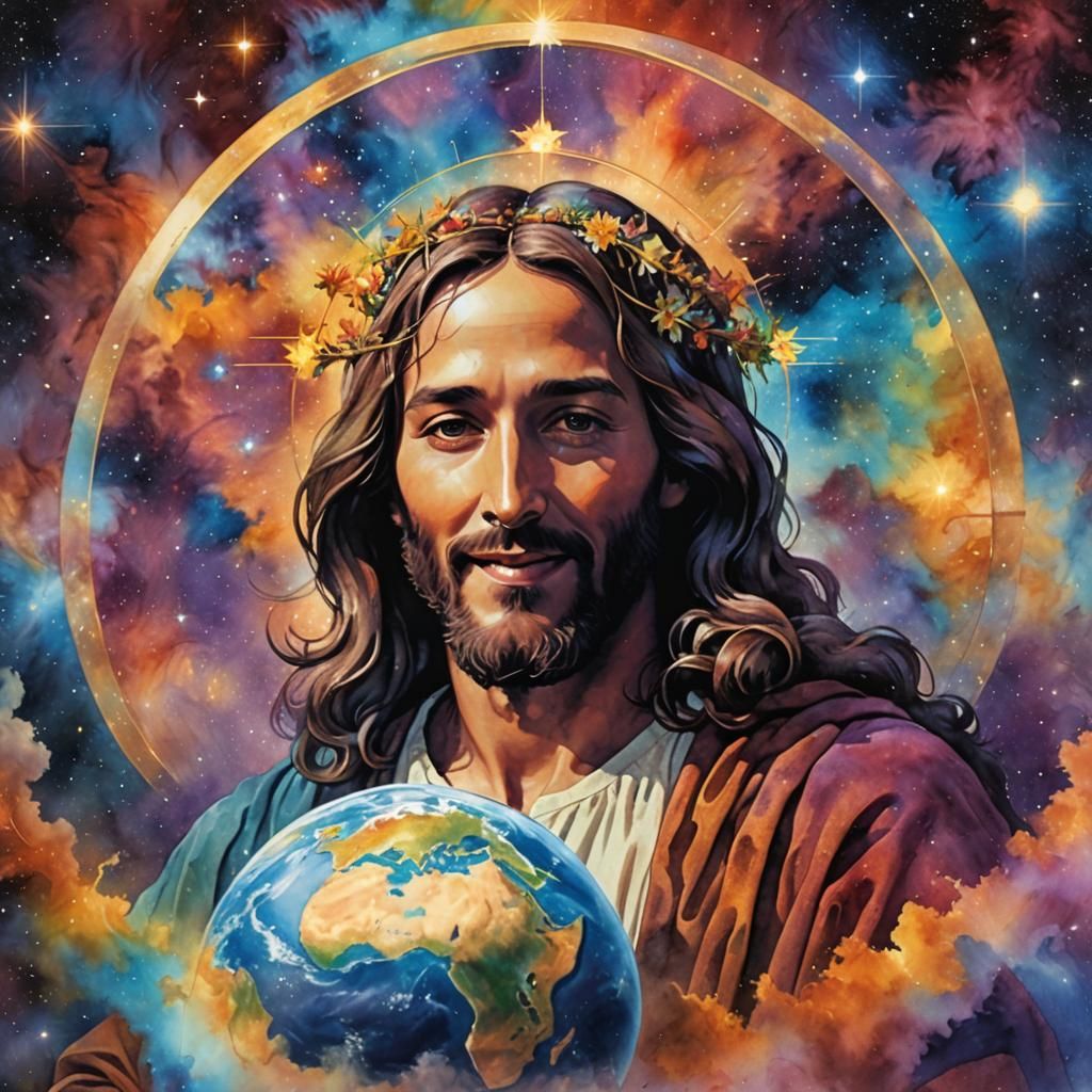 Earth, Cosmos and Christ - AI Generated Artwork - NightCafe Creator