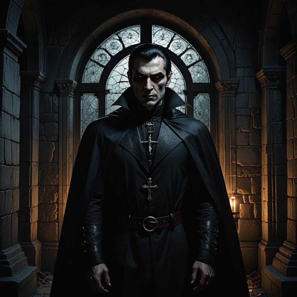 Dracula man - Gothic Dracula Figure in Crypt