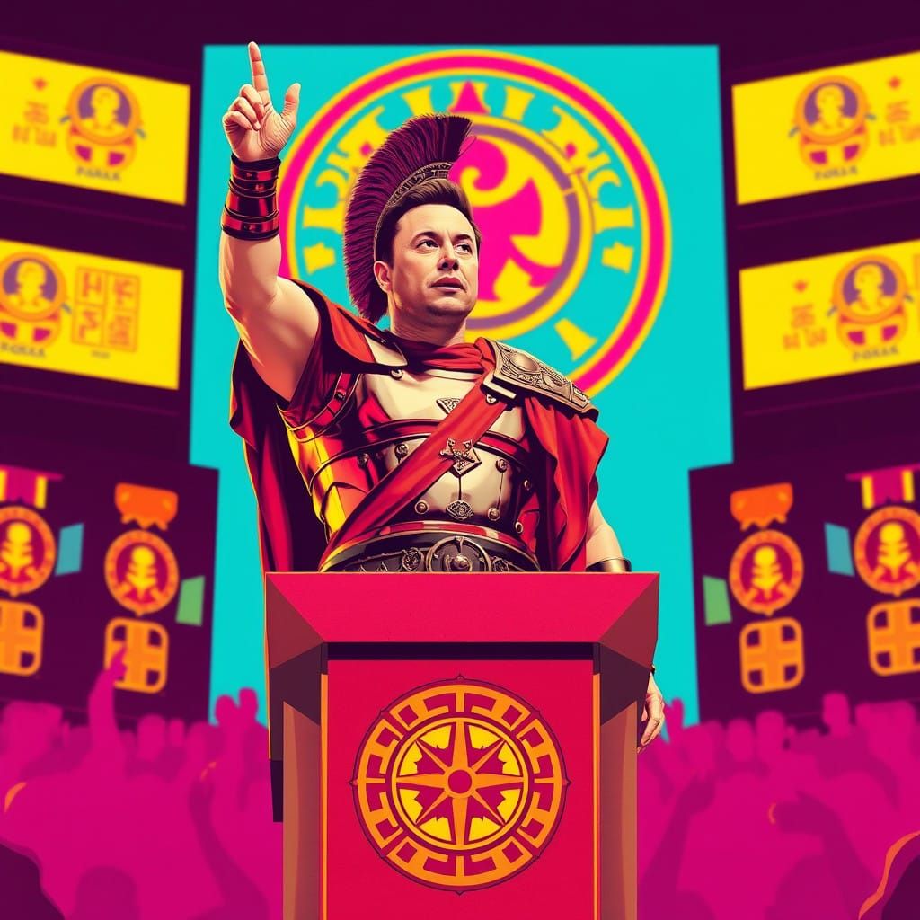 Elon Musk as Roman Warrior in Vibrant Comic Book S... - AI Art