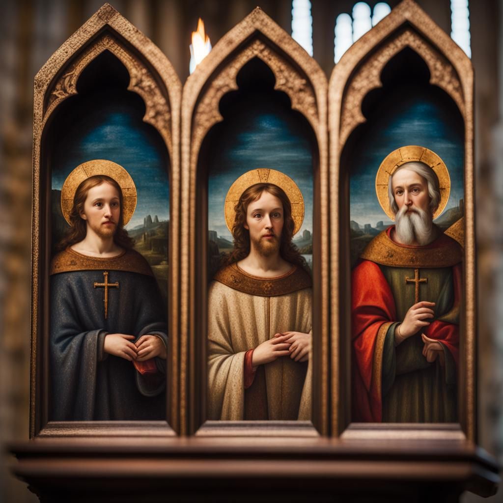 Medieval triptych - AI Generated Artwork - NightCafe Creator