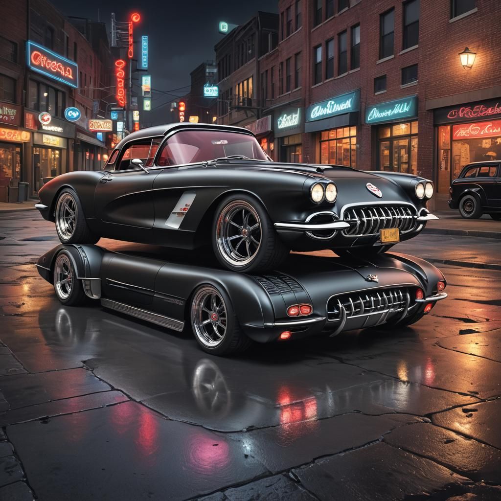 1959 Chevrolet Corvette transformed into a hot rod style - AI Generated ...