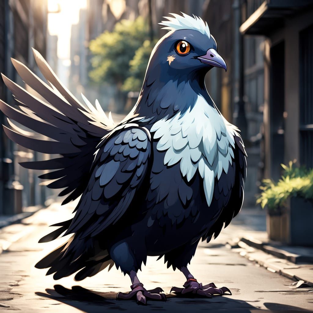 Grimy Avian Beast Drips with Dark Ichor - AI Art