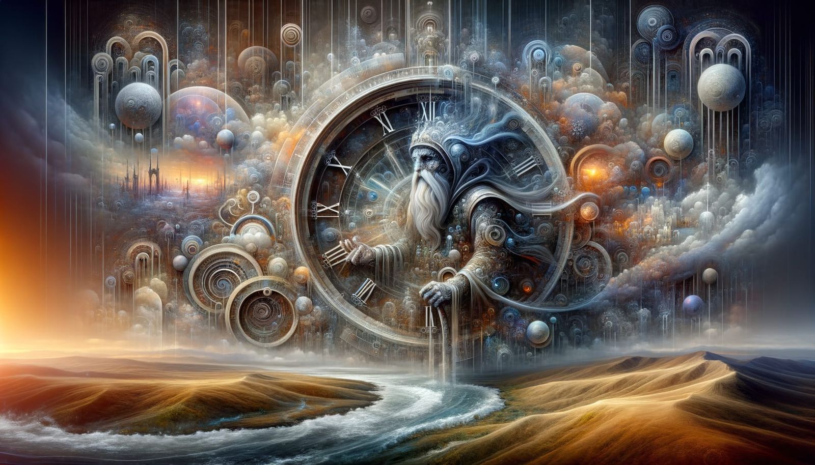 The whimsical guardian of time at the gate of eternity protecting the ...