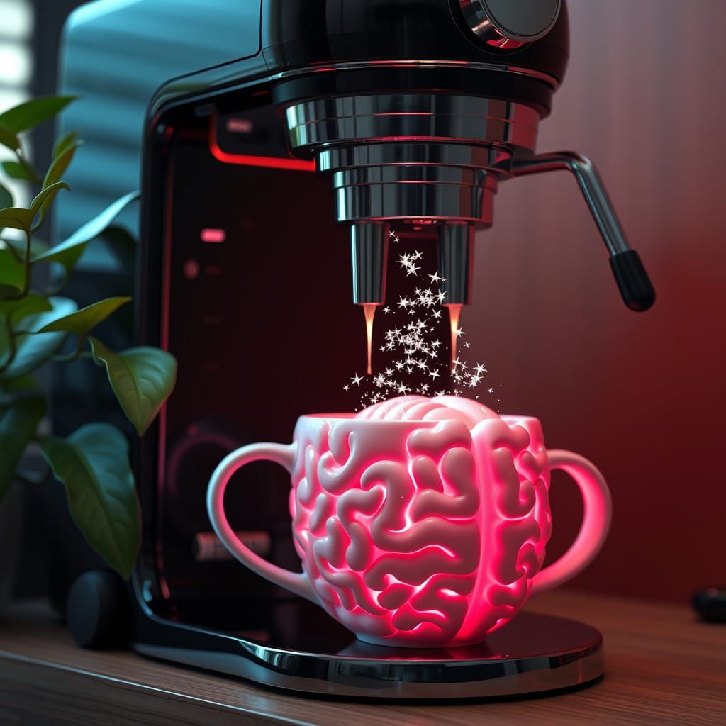 Hyper-Realistic Espresso Machine Portrait in a Fan... - AI Art