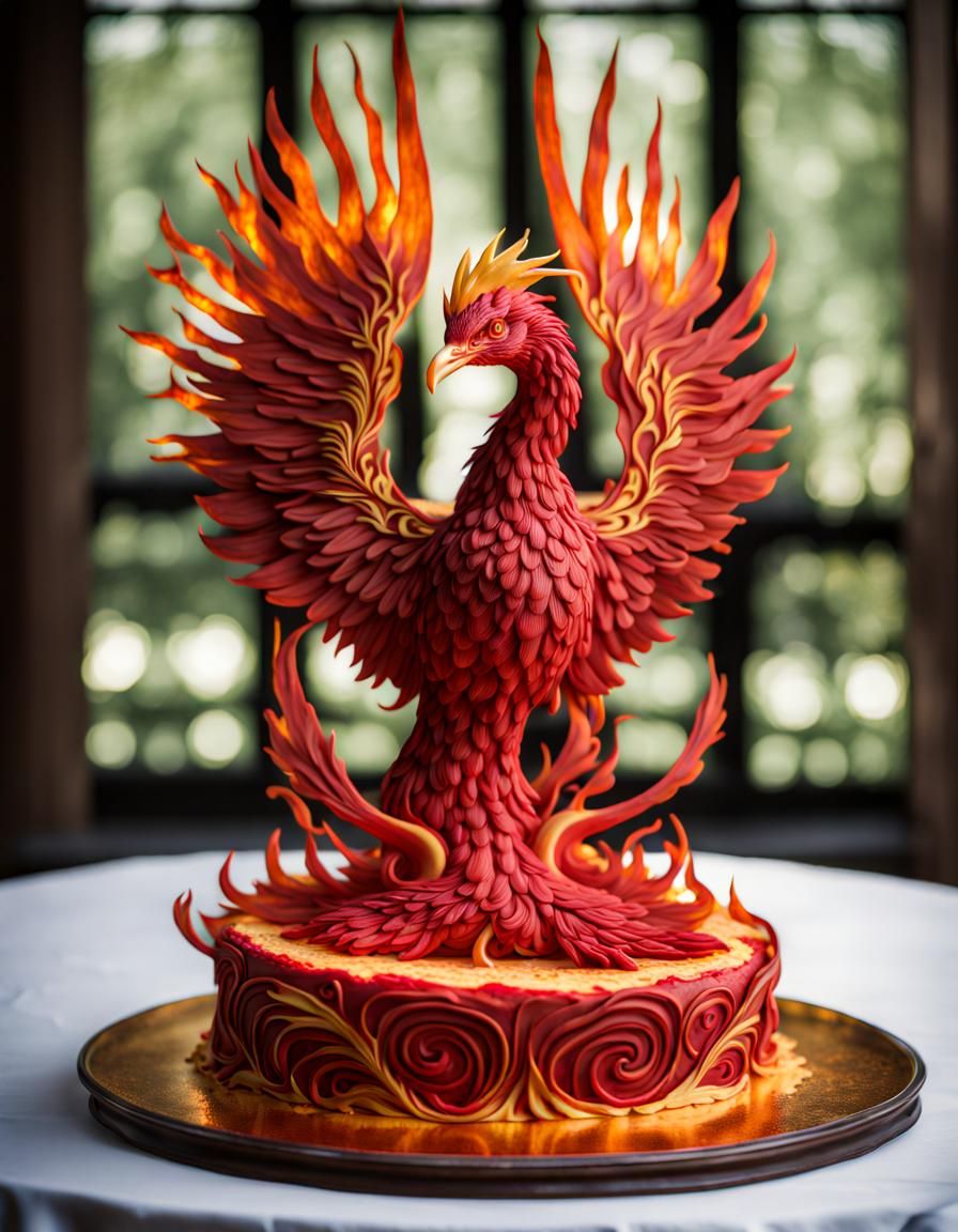 Phoenix Cake - AI Generated Artwork - NightCafe Creator