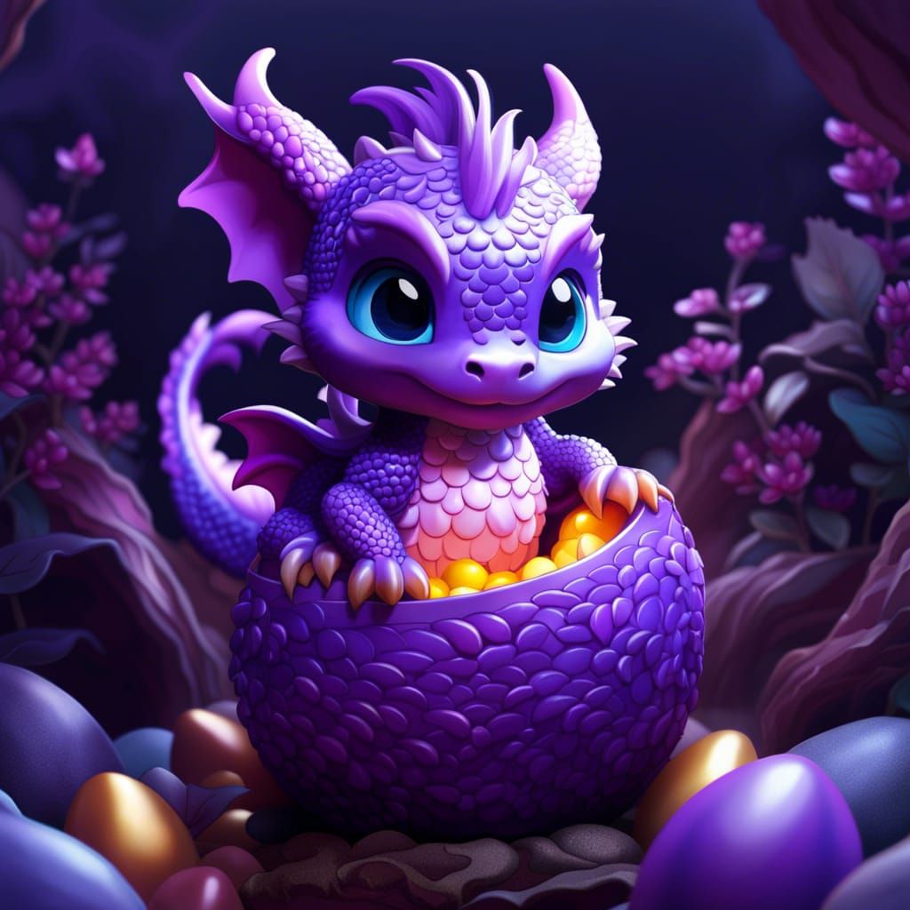 Baby purple dragon - AI Generated Artwork - NightCafe Creator