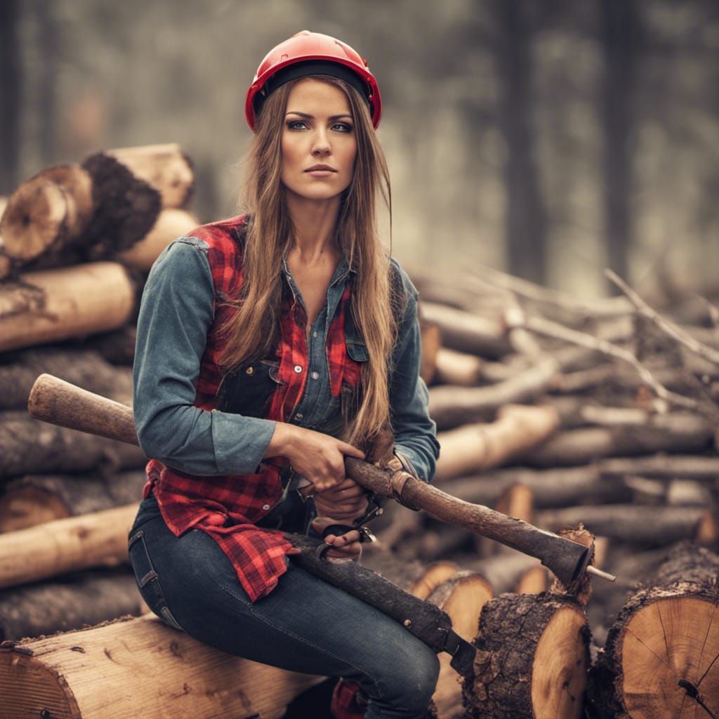 American Lumberjack (Female) (Modern Age) - AI Generated Artwork - NightCafe Creator