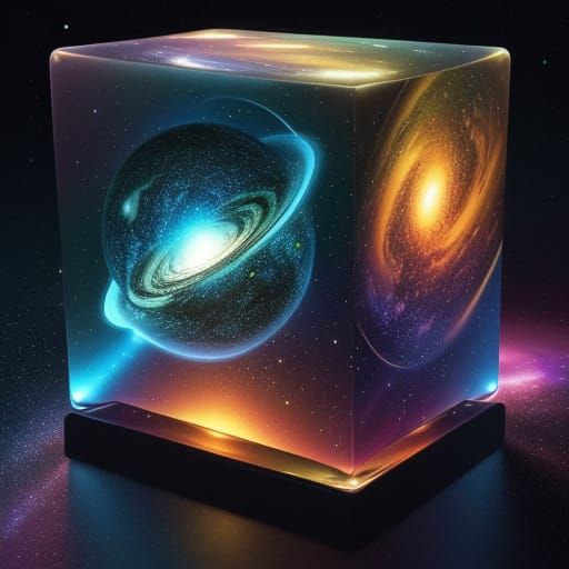 Vibrant Planets in Cosmic Cubes - AI Art
