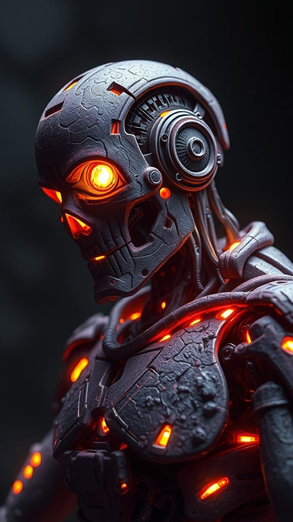 Hyper-Realistic Clay Robot Masterpiece in Dark Fan... - AI Art