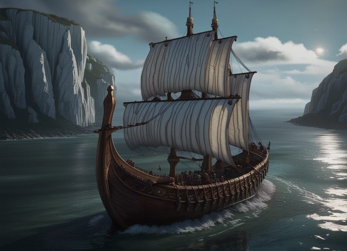 Viking Knarr Ship - AI Generated Artwork - NightCafe Creator