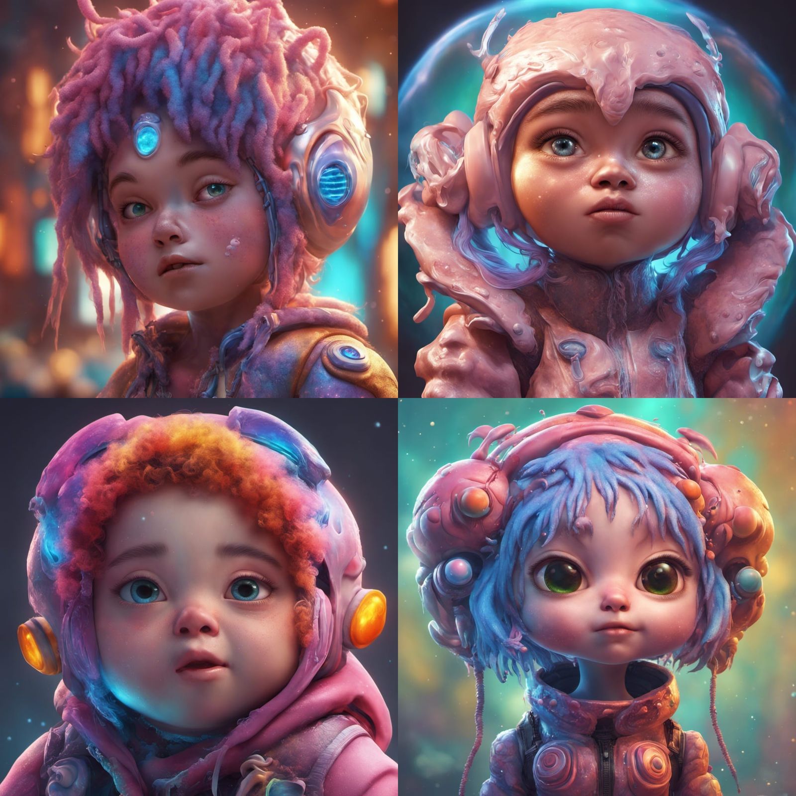 Cute Chubby Alien Children - AI Generated Artwork - NightCafe Creator
