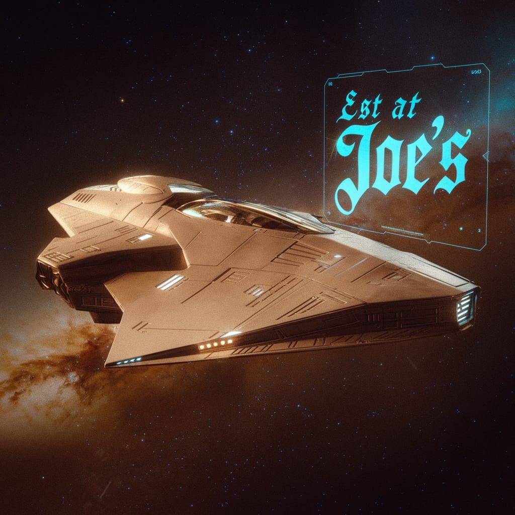 Futuristic Spaceship Racing Through a Starlit Gala... - AI Art