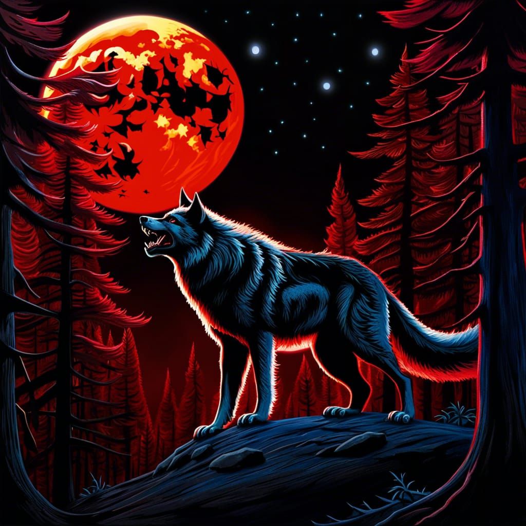 Red Moon - AI Generated Artwork - NightCafe Creator