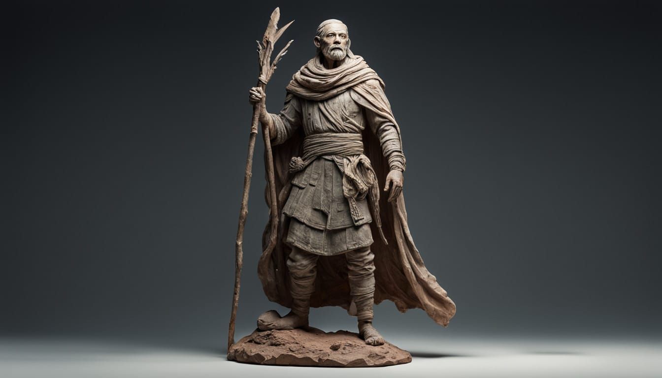 Ancient Hunter Clay Sculpture - Ancient Hunter Clay Sculptur...