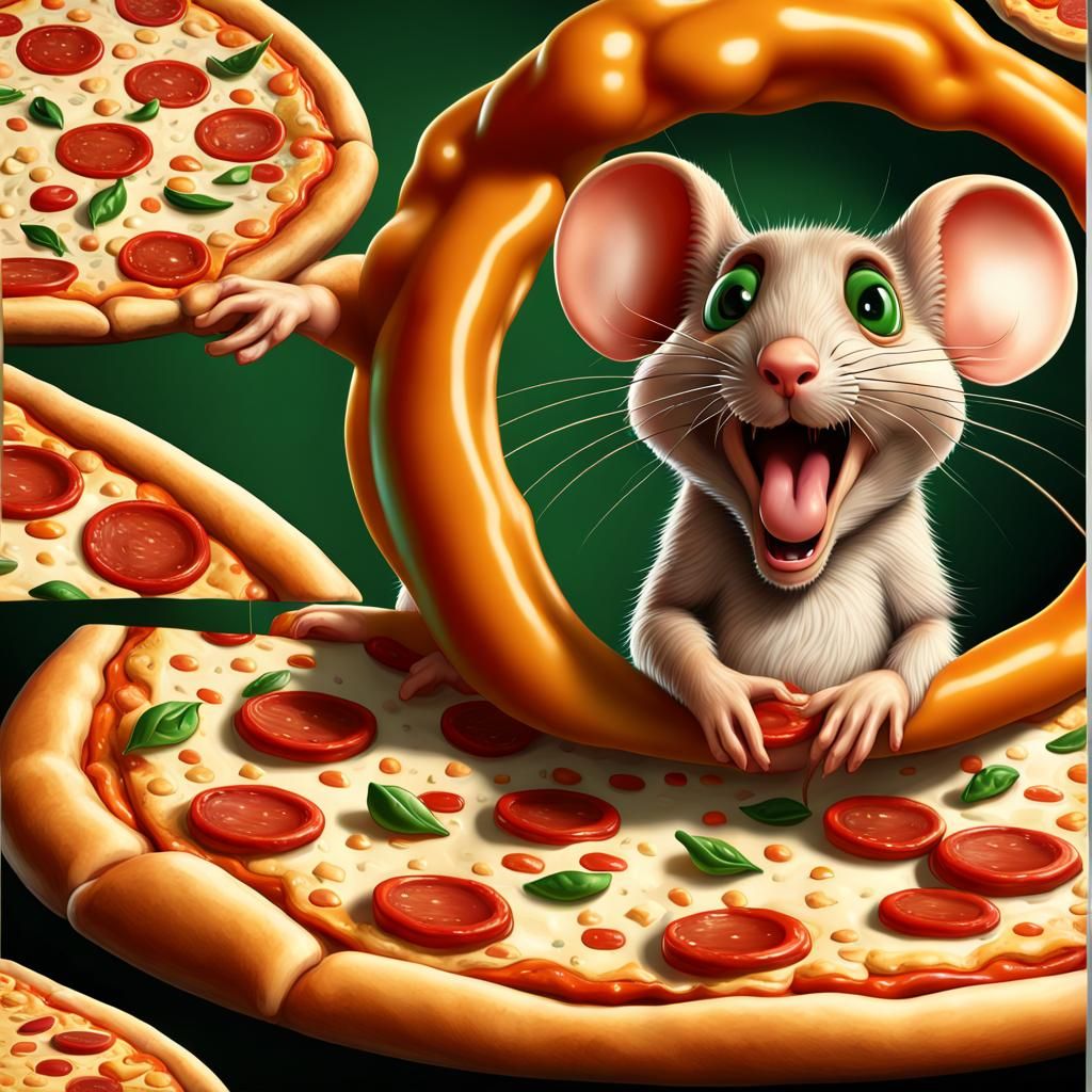 Two mice that caught the pizza - AI Generated Artwork - NightCafe Creator