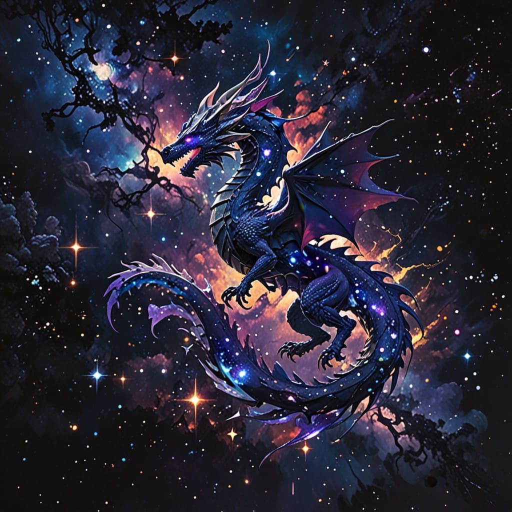Draco - Dragon in Cosmic Galaxy