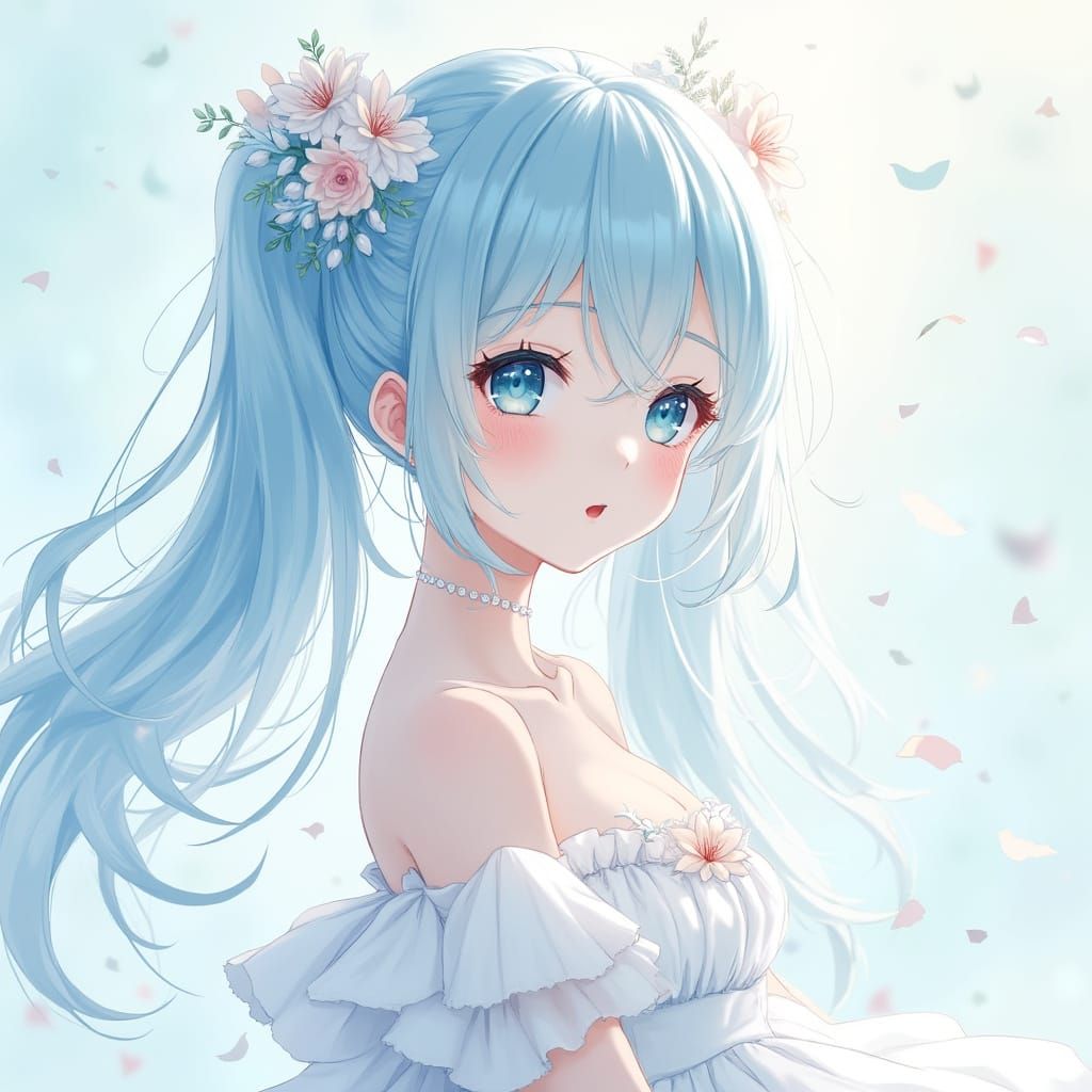 Yuki.. Flower Dreams - Delicate Anime Goddess in Soft Seren...