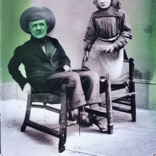 alien sitting with a old man - AI Generated Artwork - NightCafe Creator