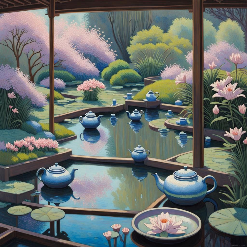 oil painting by Hasui Kawase, Claude Monet, James Gurney, Syd Mead ...