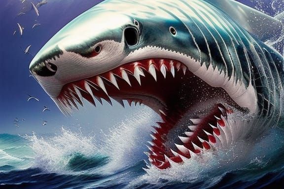 Great White Shark - AI Generated Artwork - NightCafe Creator