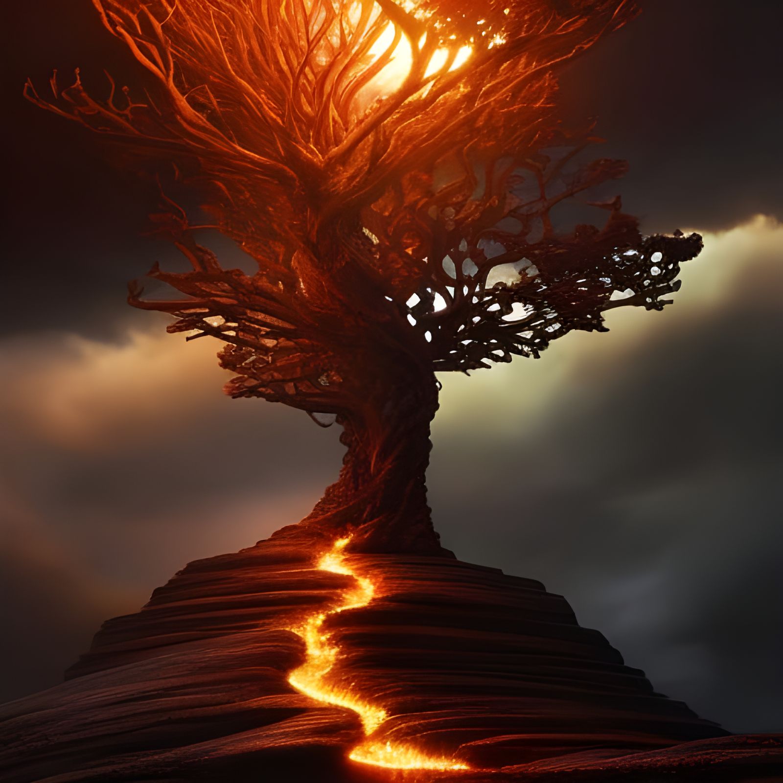 The burning 🔥 tree - AI Generated Artwork - NightCafe Creator