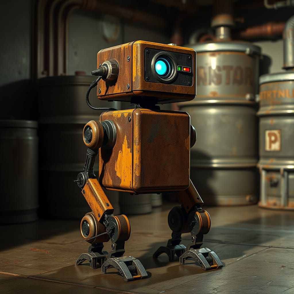 Weathered Star Wars Utility Droid in Industrial Sc... - AI Art
