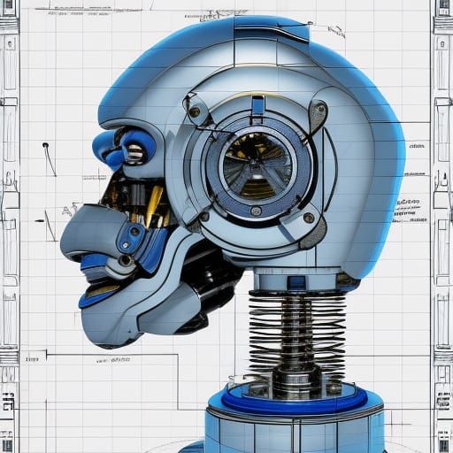 Robot Blueprint 07 - AI Generated Artwork - NightCafe Creator