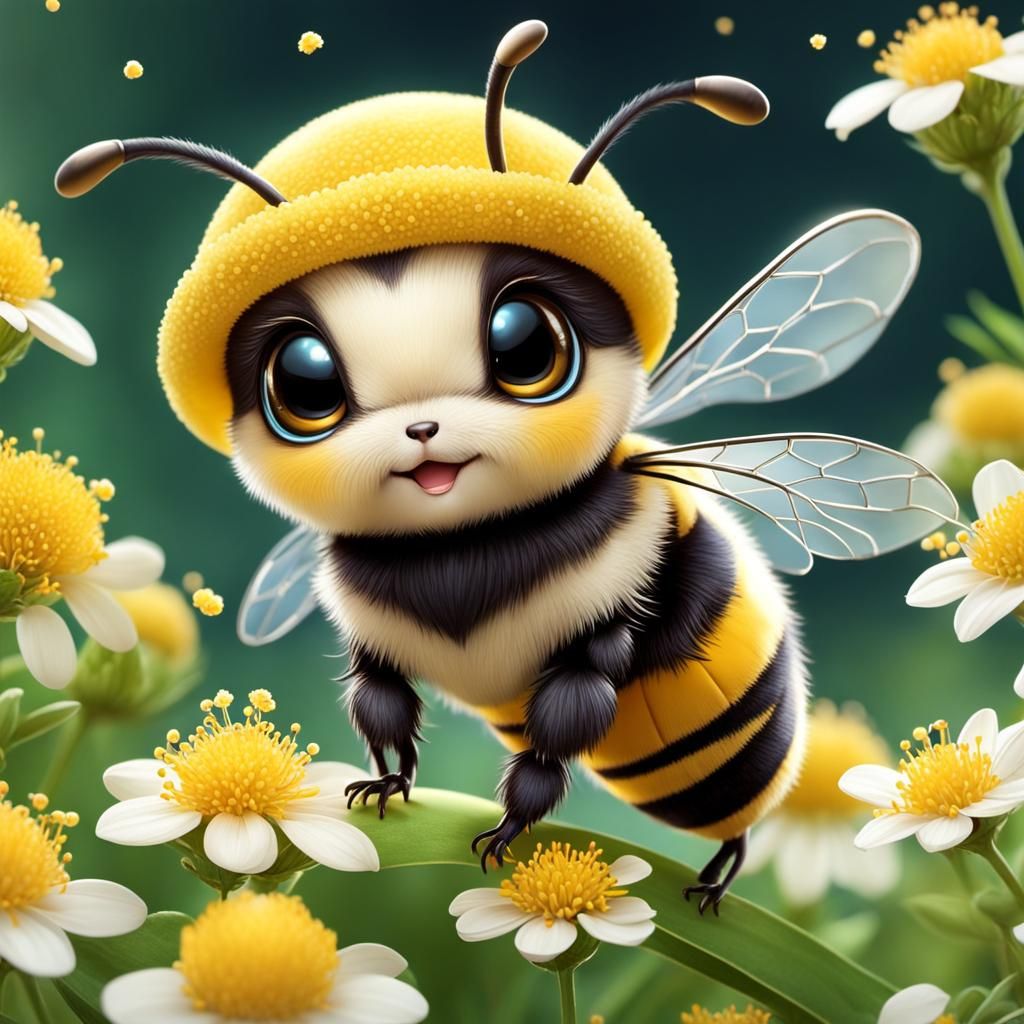 Cute baby bee - AI Generated Artwork - NightCafe Creator