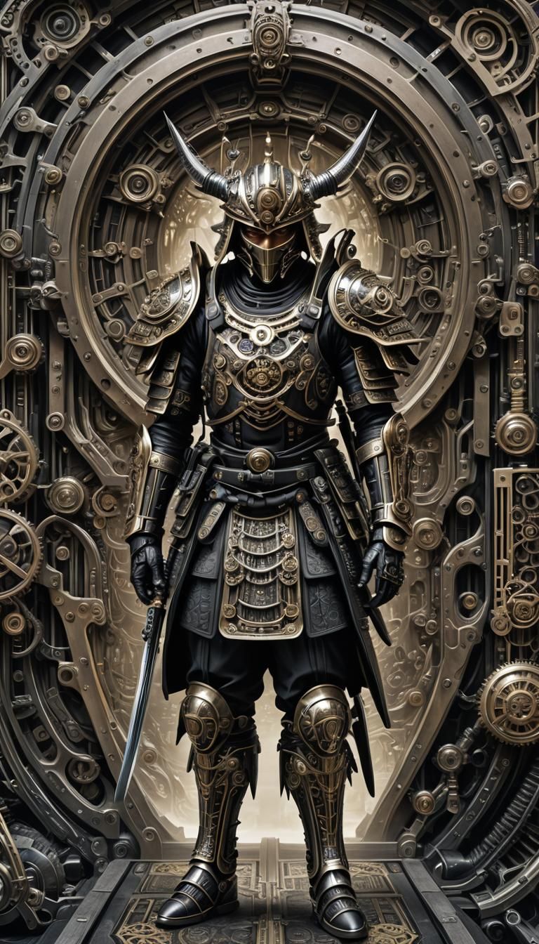 Mecha Samurai - Gold - AI Generated Artwork - NightCafe Creator