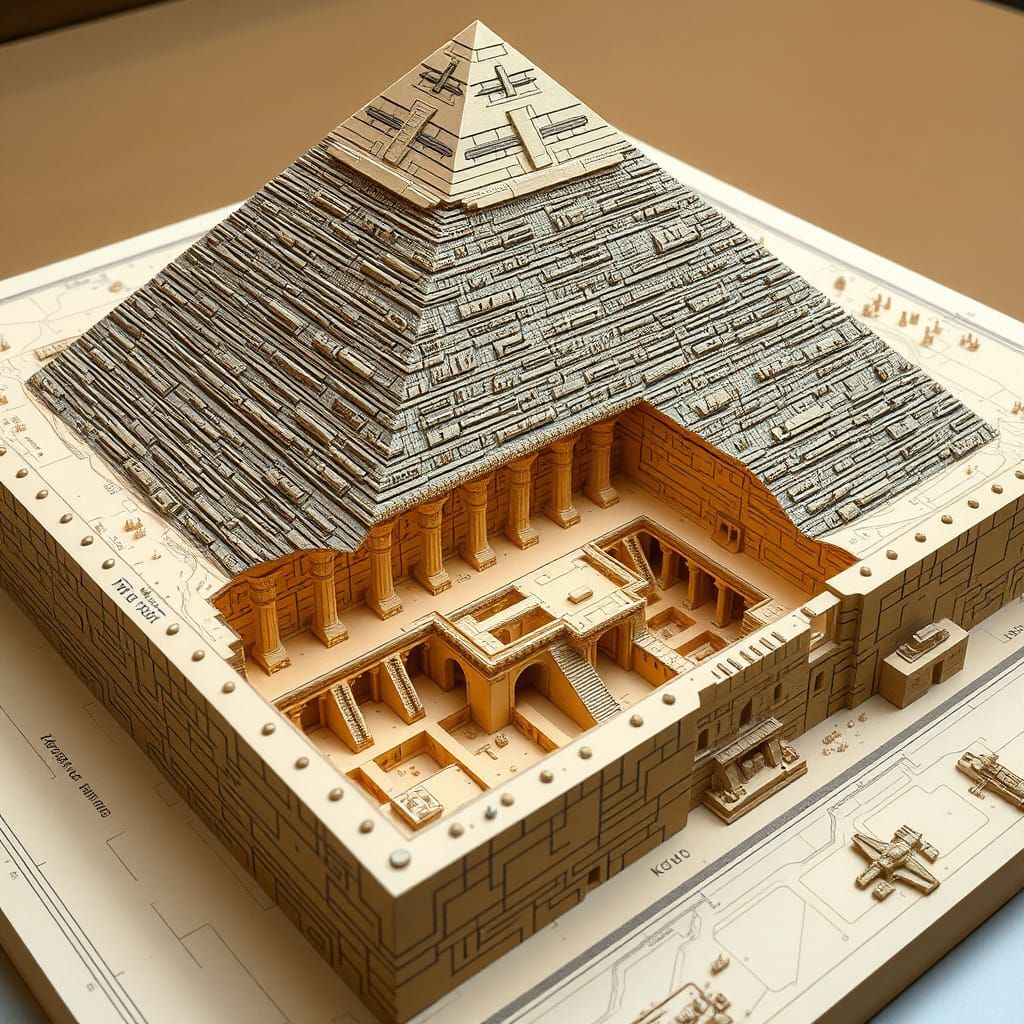 Scale model, Cross section of the ground, technical view of the giza ...