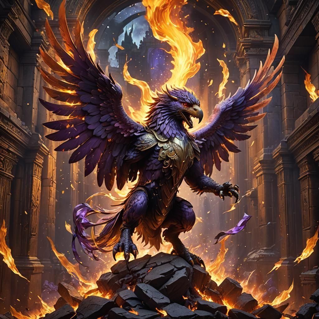 Fire Griffin - AI Generated Artwork - NightCafe Creator